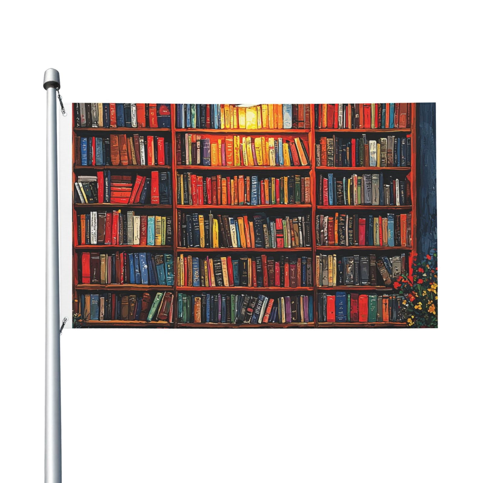 Bookshelf Library Patterns Art Flag 3X5 Ft Garden Yard House Flags ...
