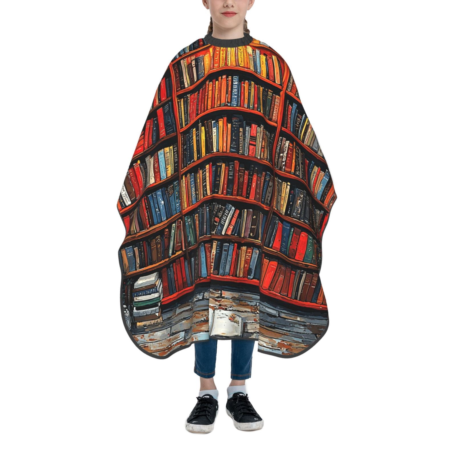 Bookshelf Library Patterns Art Kids Barber Cape Hairdressing Salon Hair ...