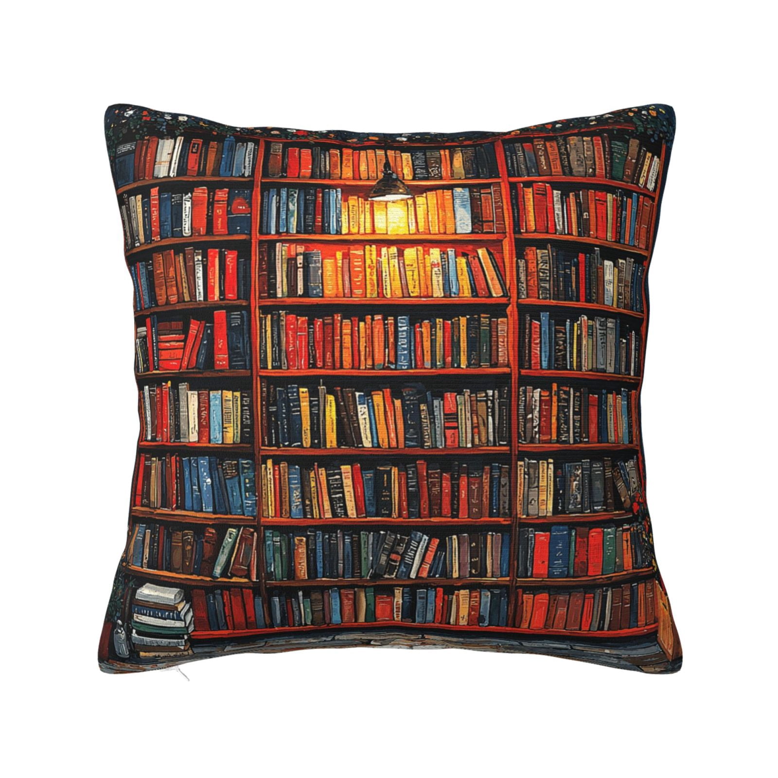 Bookshelf Library Patterns Art Pillow Cover Decorative Throw Pillowcase ...