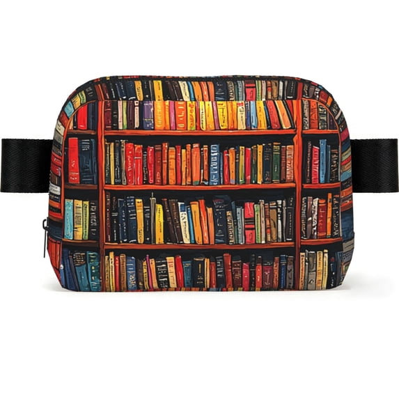 Bookshelf Library Patterns Art Square Fanny Pack Fashion Belt Bag with ...