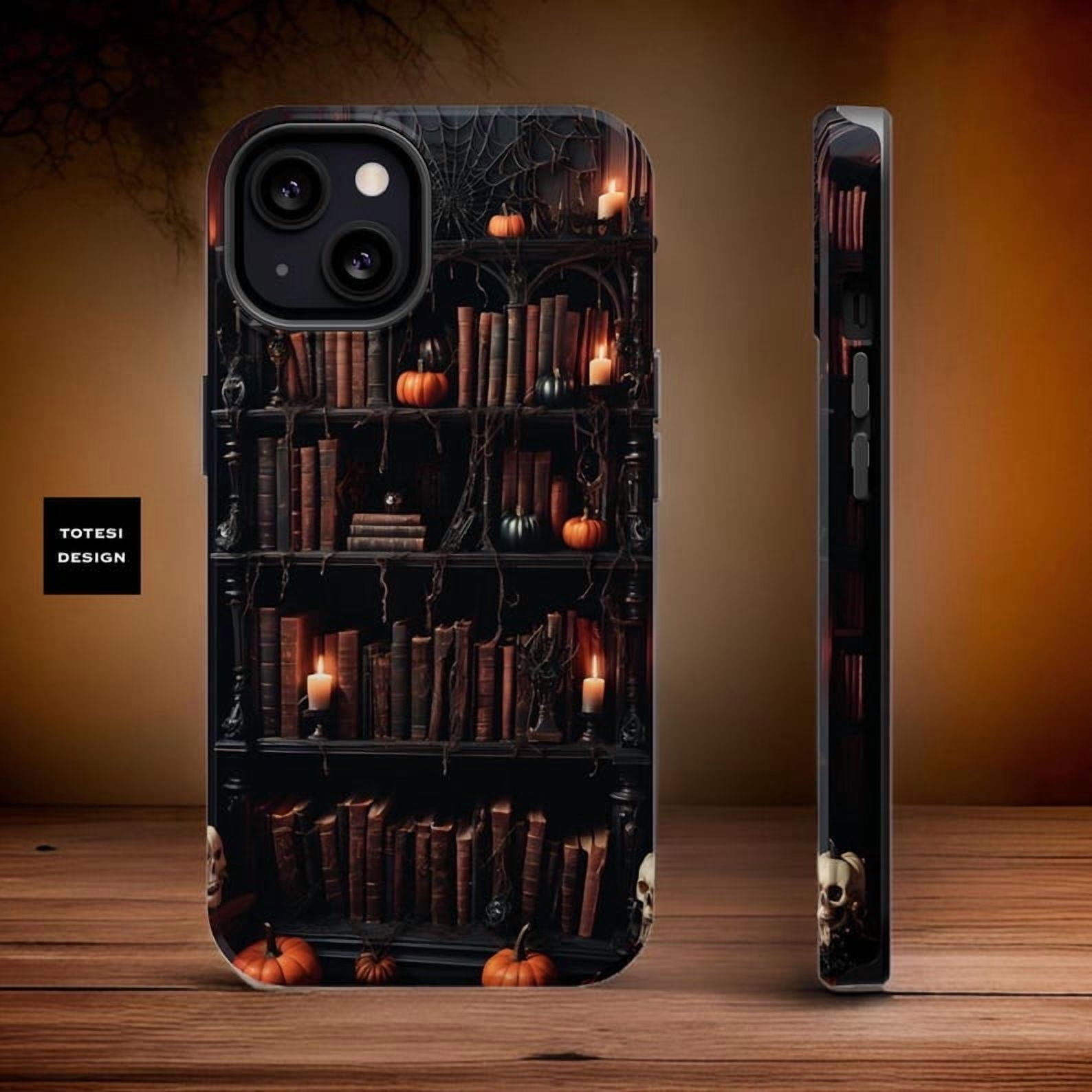 Bookshelf MagSafe iPhone Case - Fall Halloween Aesthetic for 11-17 Pro ...
