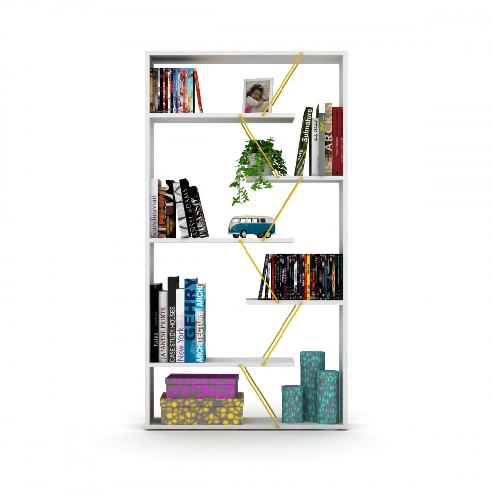 Bookshelf, Modern 6 Shelves Book Shelf Rustic Storage Shelves, Etagere ...