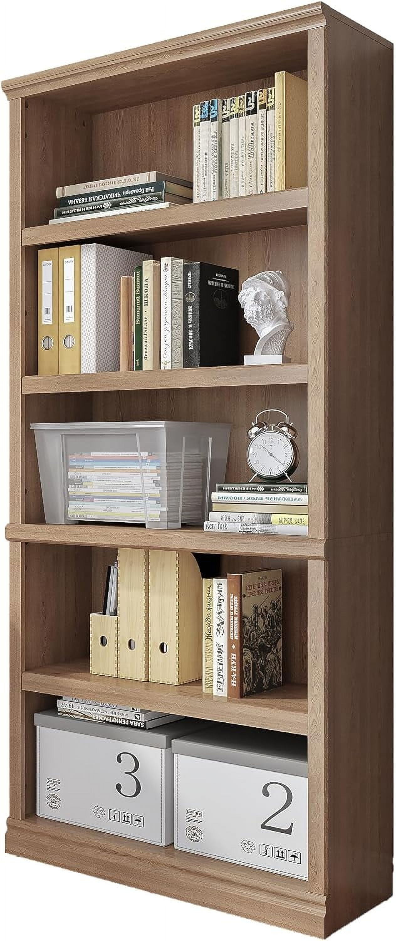 Bookshelf, Open Storage 70 Inch Tall 5 Shelf Bookcase, Floor Standing ...