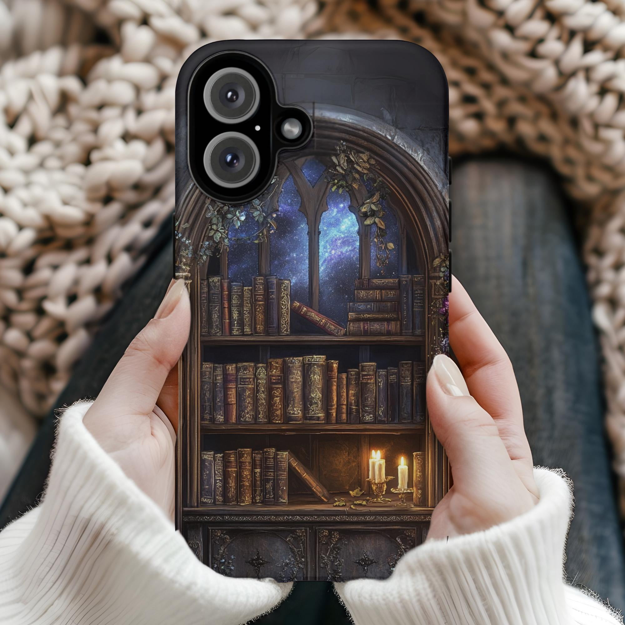 Bookshelf Phone Case Vintage Library Dark Academia iPhone Samsung ...