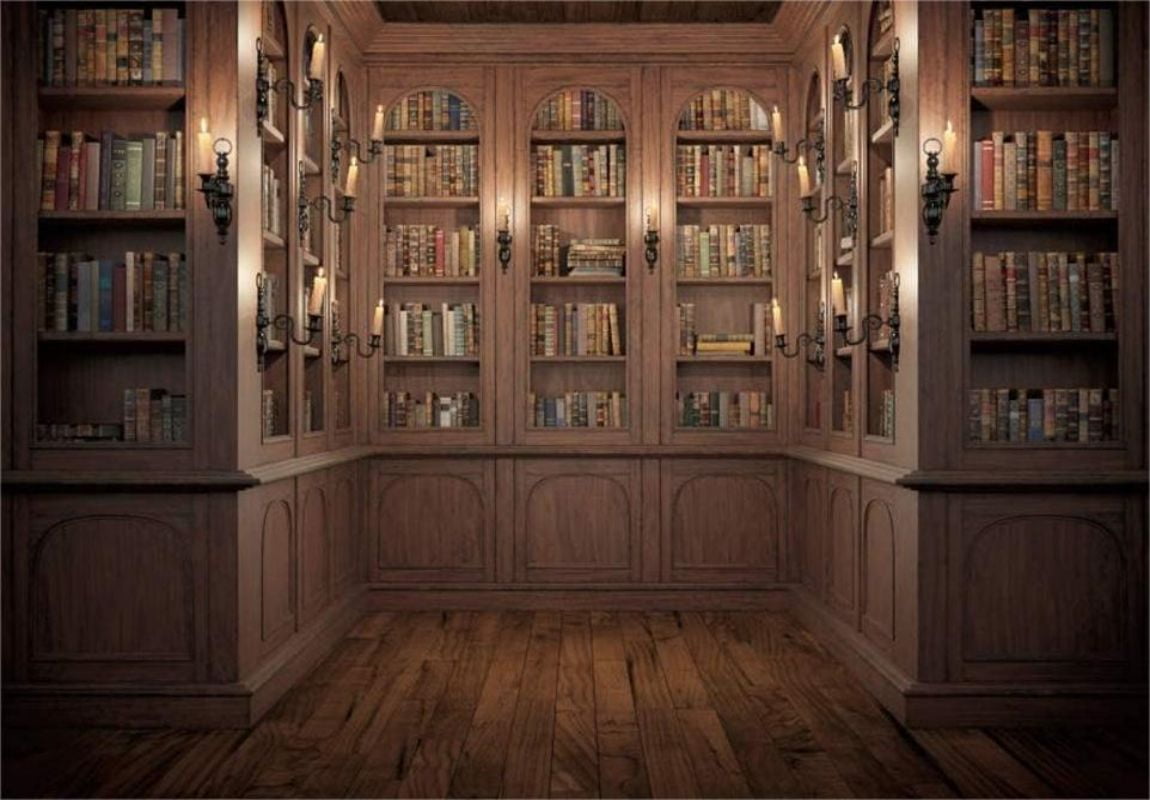 Bookshelf Photographic Backdrop Library Study Room Office Bookcase ...