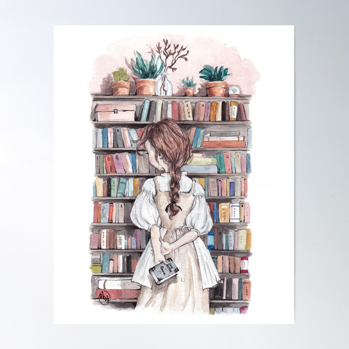 Bookshelf Poster Wall Art, Modern Wall Decor For Living Room Bedroom ...