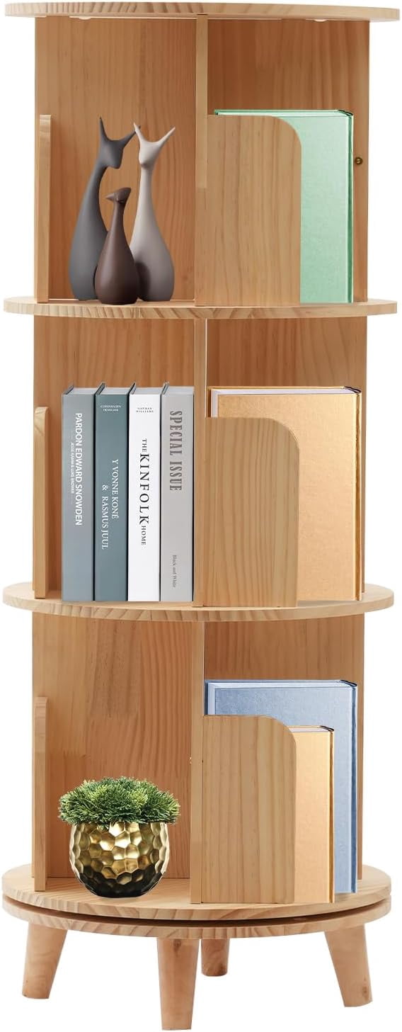 Bookshelf, Rotating Bookshelf Tower, Rotating Storage Display Rack ...