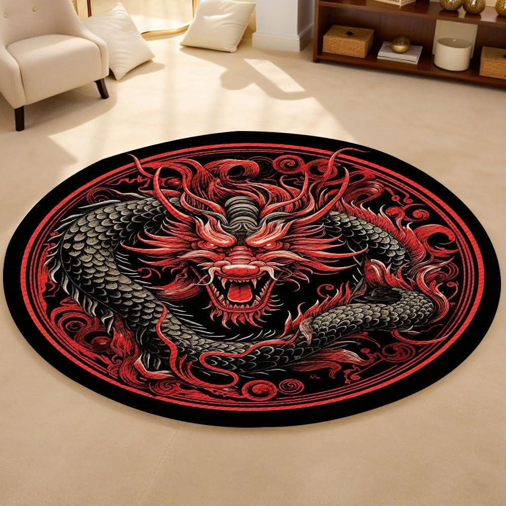 Bookshelf Round Area Rug, stacked books circle carpet for library ...