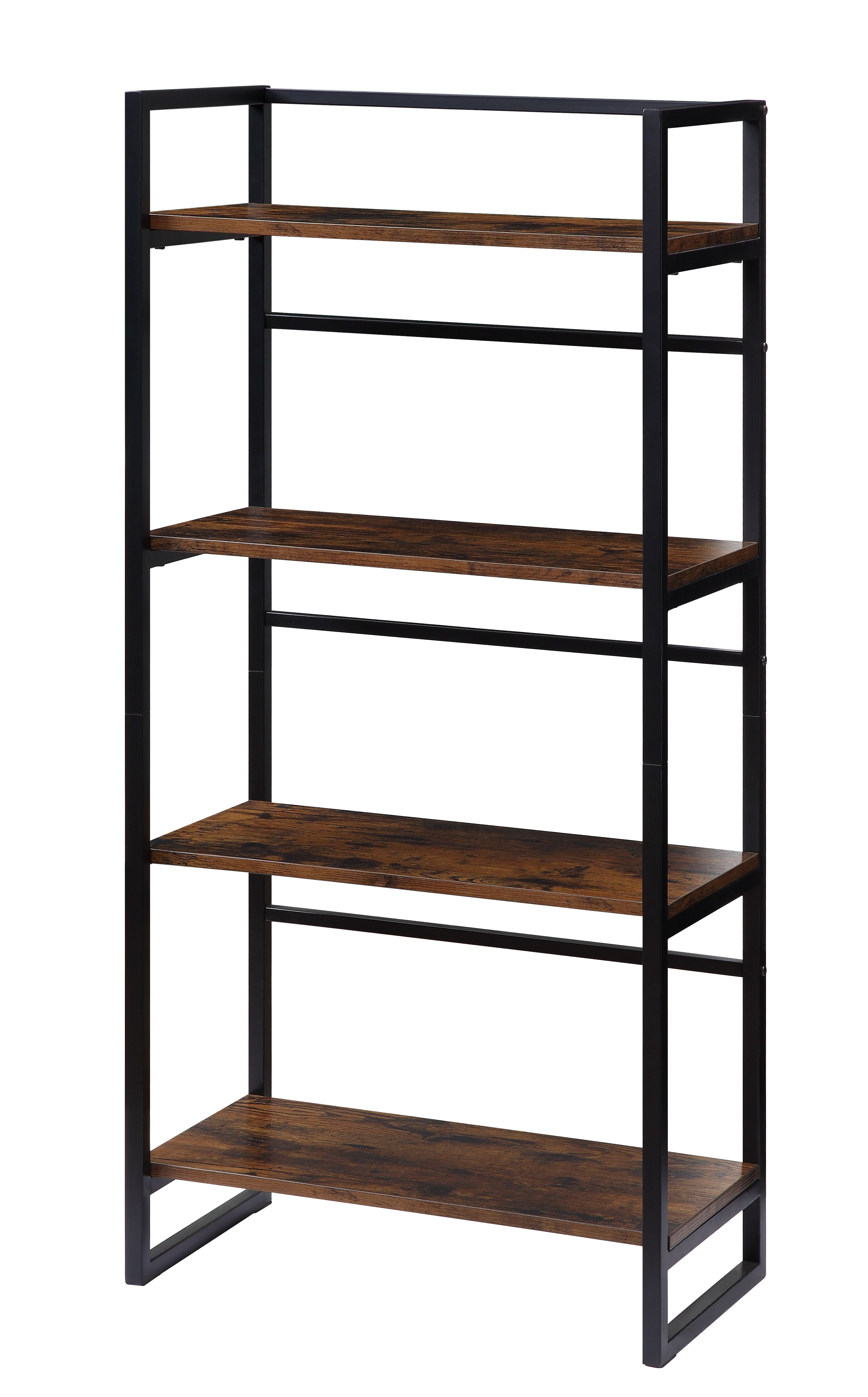 ACME Taurus Bookshelf, Rustic Oak & Black Finish - Walmart.com