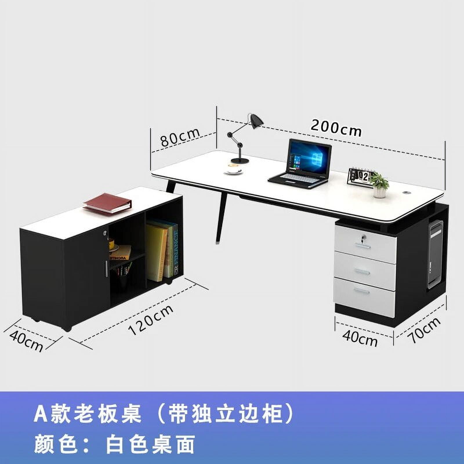 Bookshelf Storage Office Desk Standing Shelf Drawers Executive Computer ...