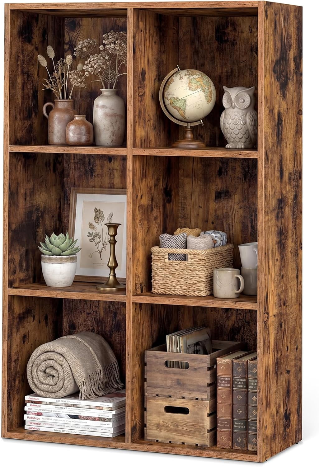 Bookshelf, Storage Shelf with Open Compartments, Bookcase Organizer ...