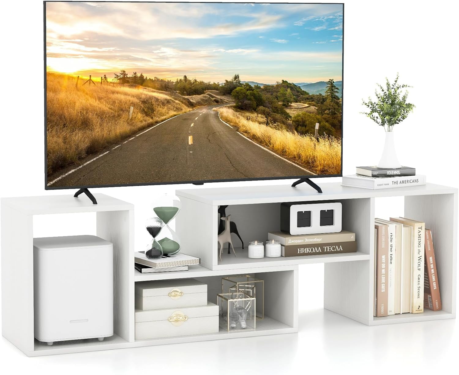**bookshelf tv stand for tvs up to 55", 2 pieces free-combination ...