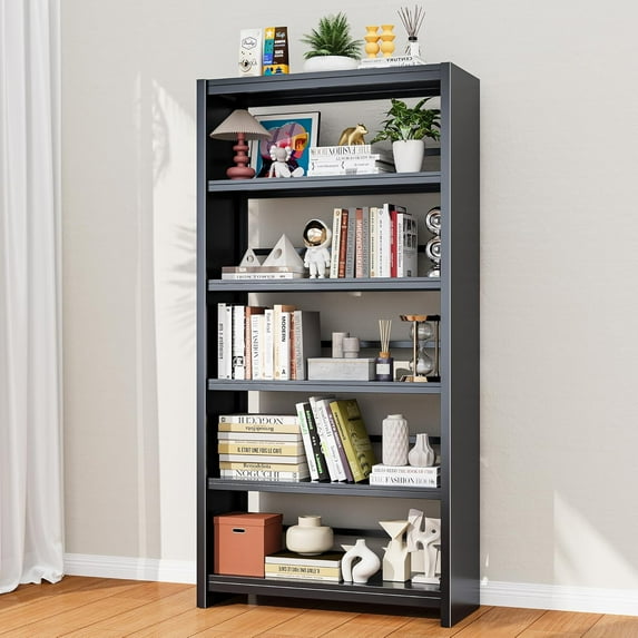 Bookshelf, Tall Bookcase for Books, CDs, Movies, Garage Kit, 5 Tier ...