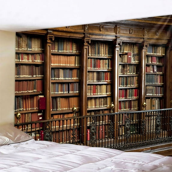 Bookshelf background cloth Art tapestry study bedroom living room home ...