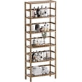 Bookshelf, bamboo bookshelf, 6-tier adjustable high bookshelf ...