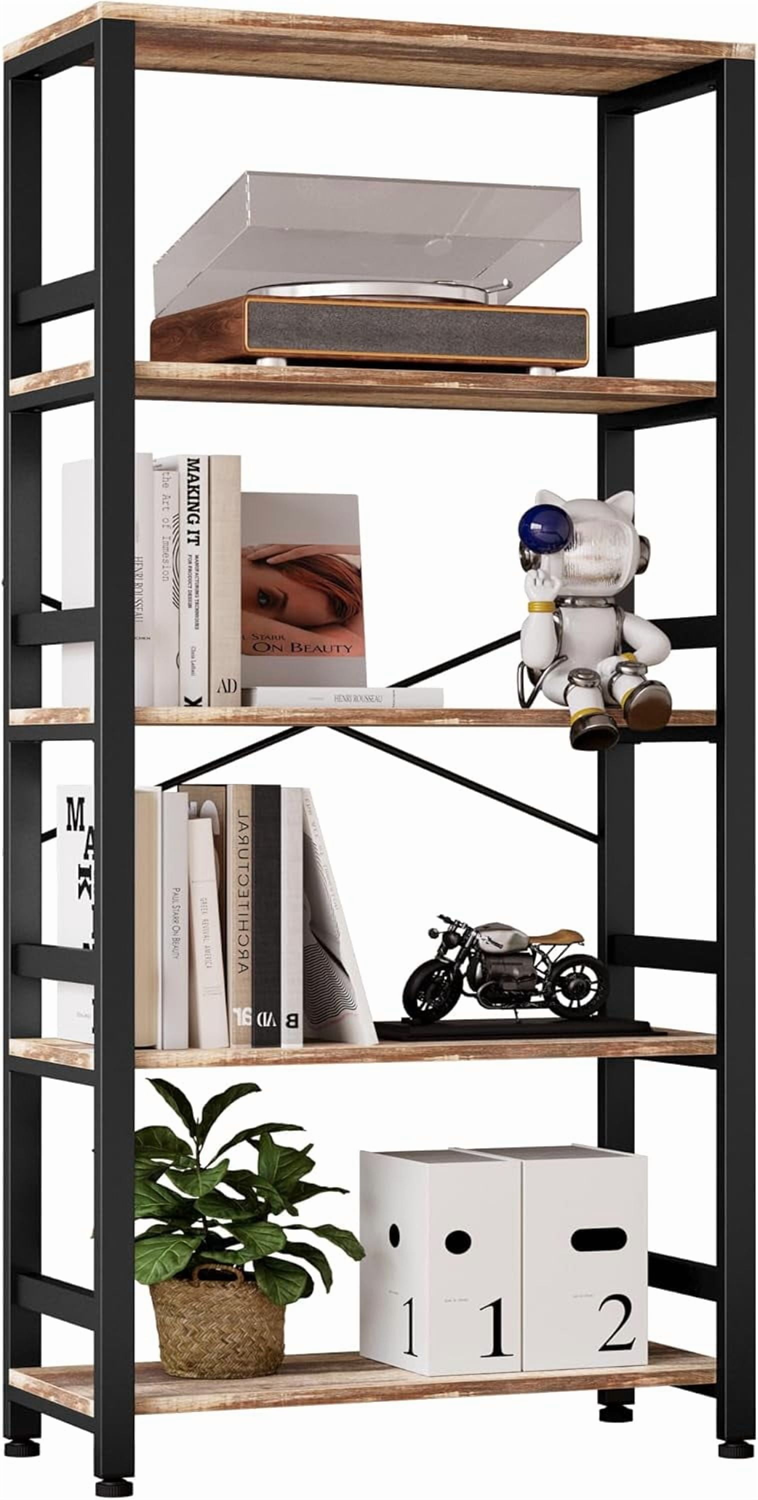 Bookshelves and Bookcases, 31.5in Wide Shelf 5-Tier Ladder Shelf 110lbs ...