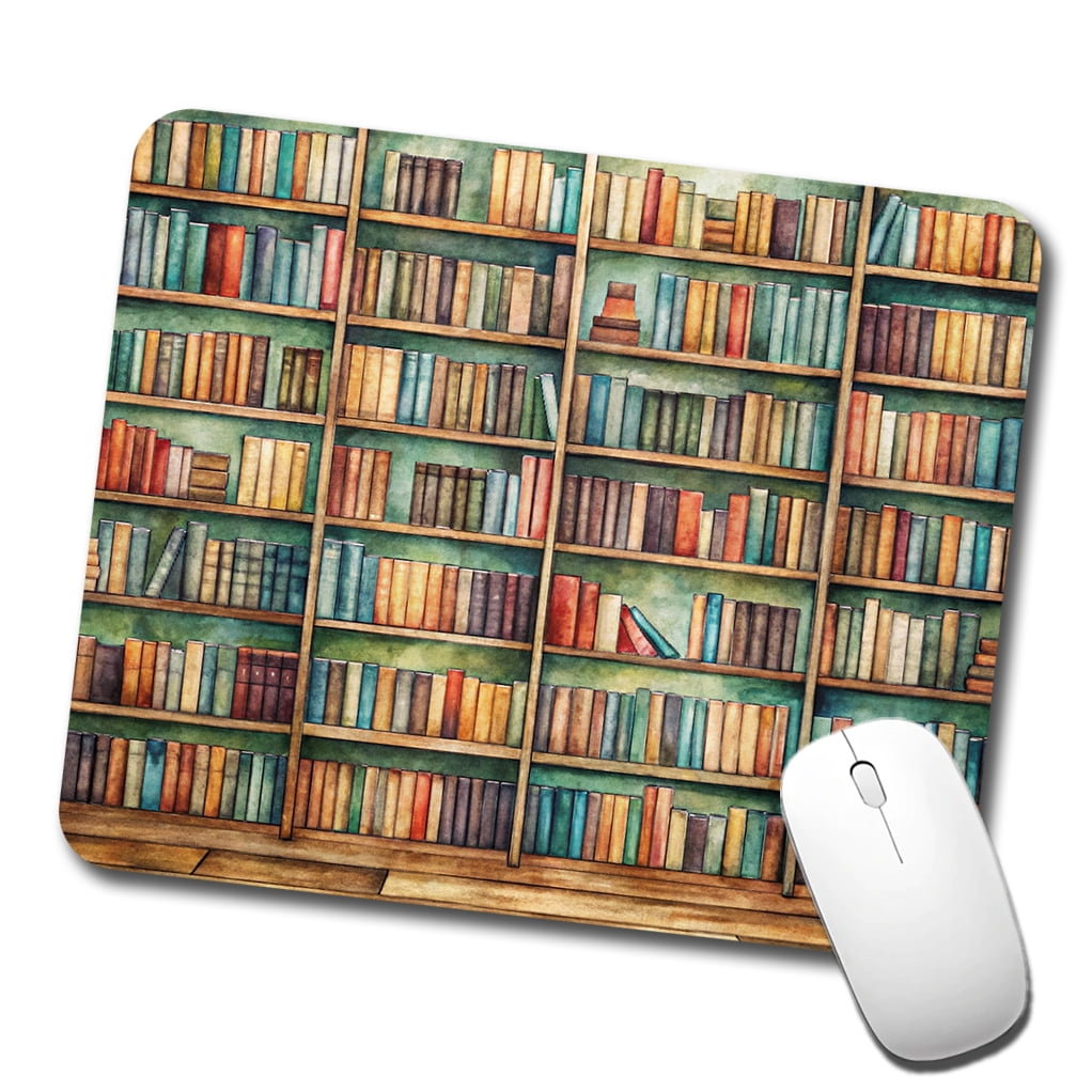 Bookshelves Library Reading Reader Books Mouse Pad Low Profile Gaming ...