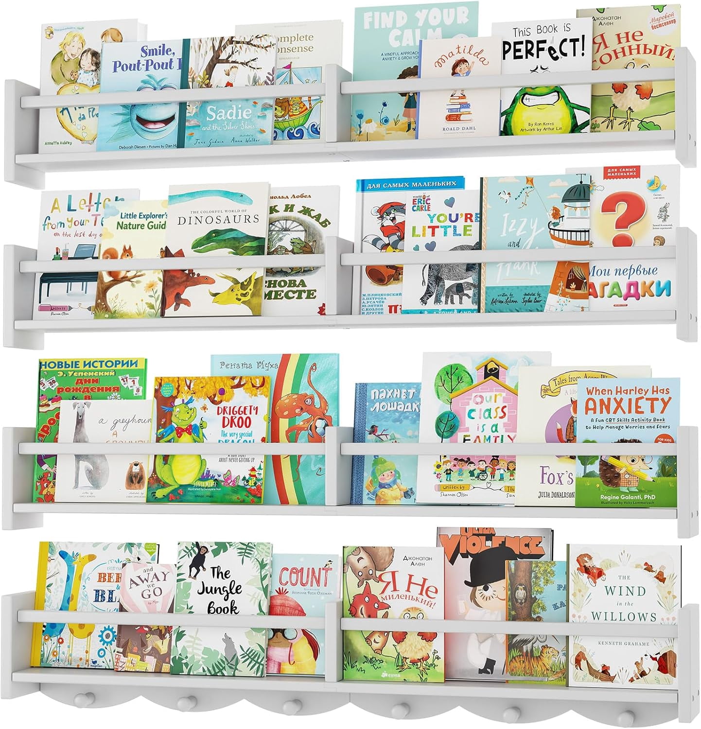 Bookshelves Set Of 4 34Inch White For Home Decor Storage Display ...