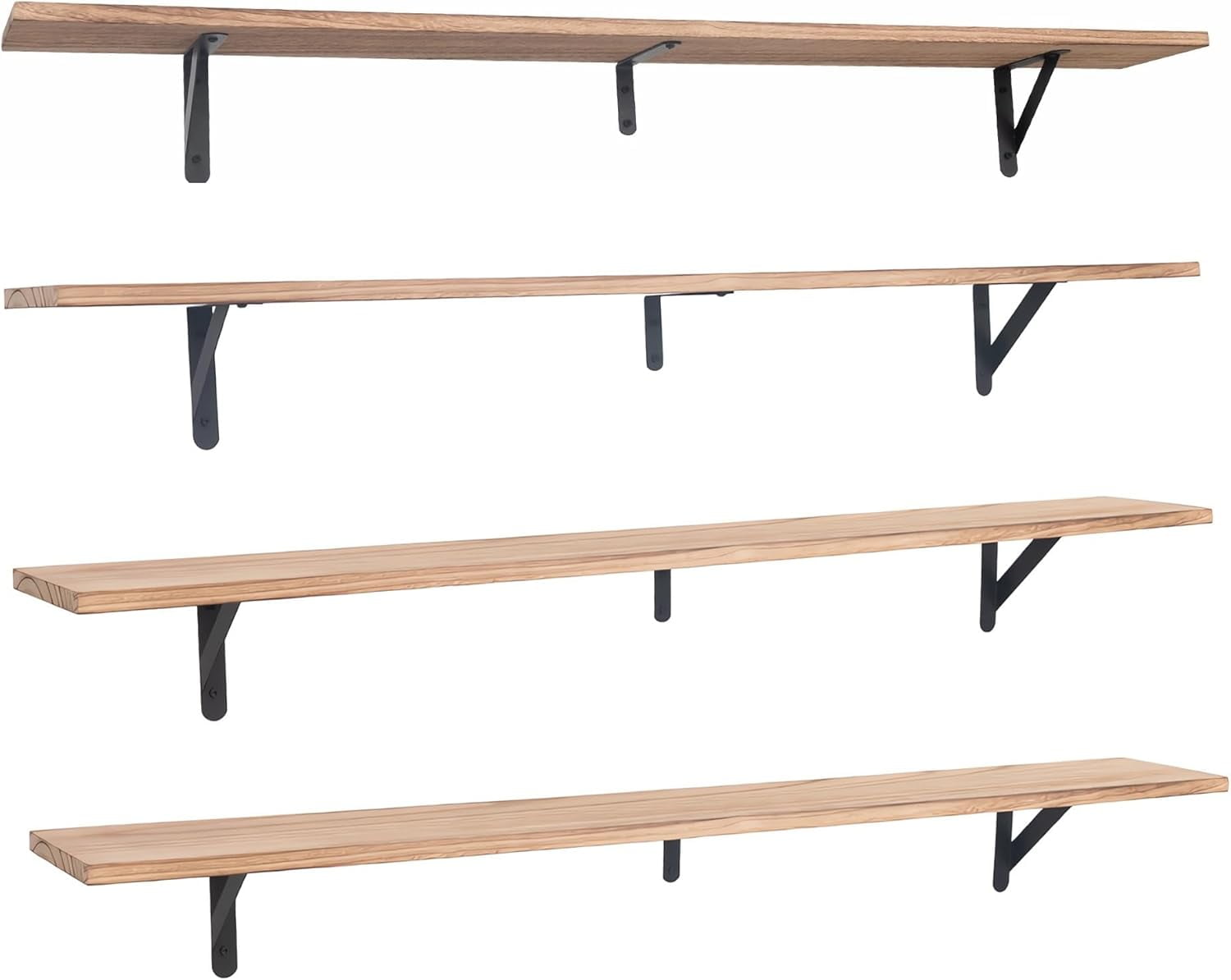 Bookshelves Set Of 4 57 Inch Wood Black For Living Room Storage Display ...