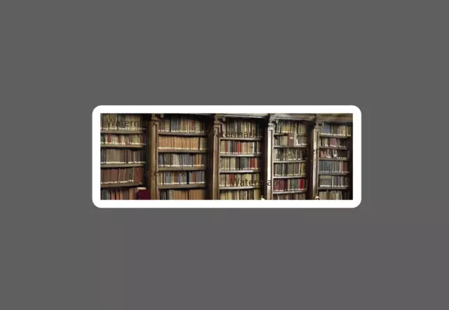 Bookshelves Sticker Library Books Sticker Phone Decal Water Bottle ...