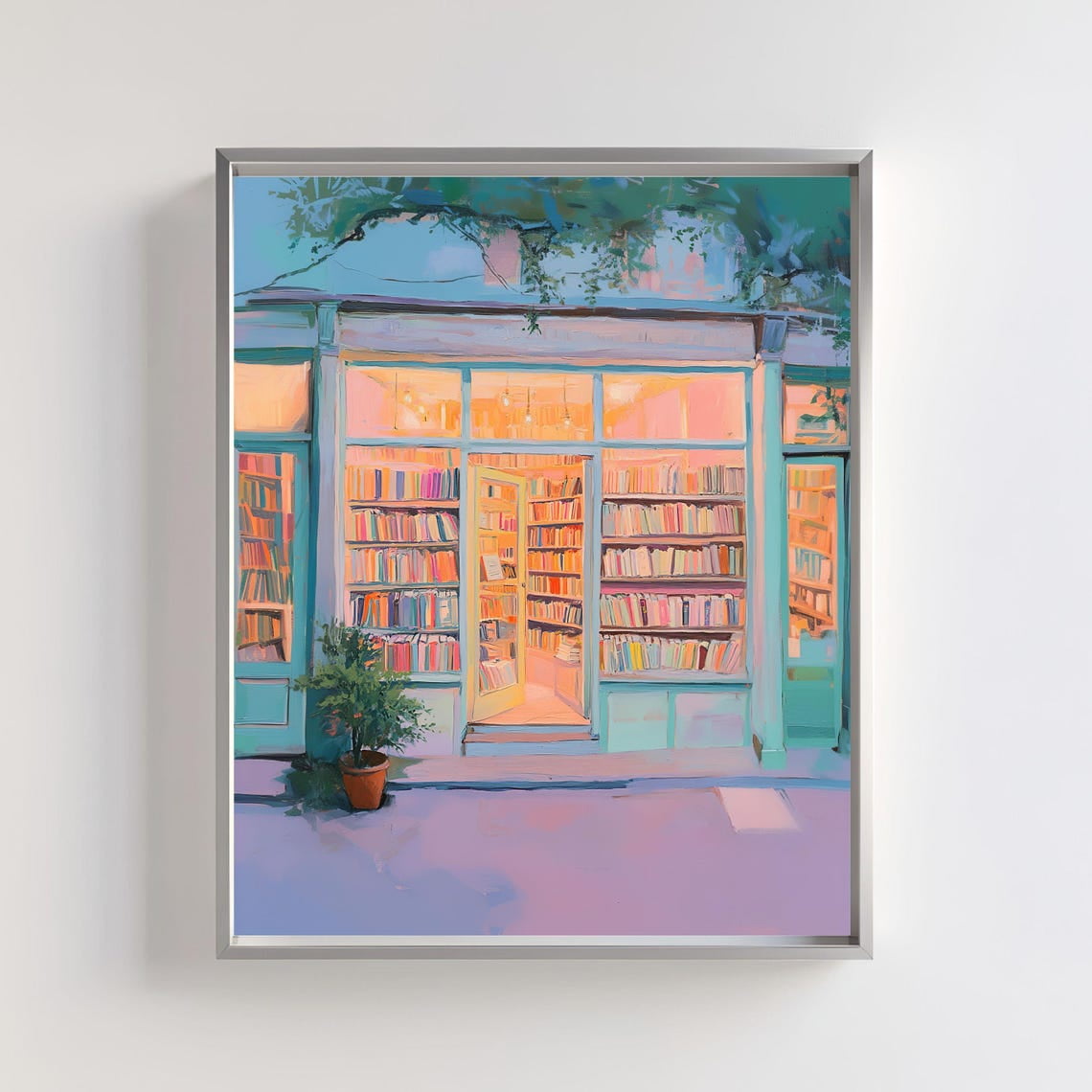 Bookshop Poster, Book Nook Decor, Cozy Bookstore Art, Reading Nook Art ...