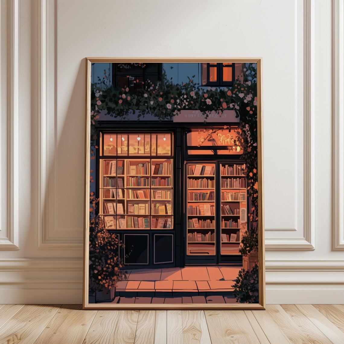 Bookshop Poster, Rustic French Aesthetic Bookshop Decor, Cozy Bookstore ...