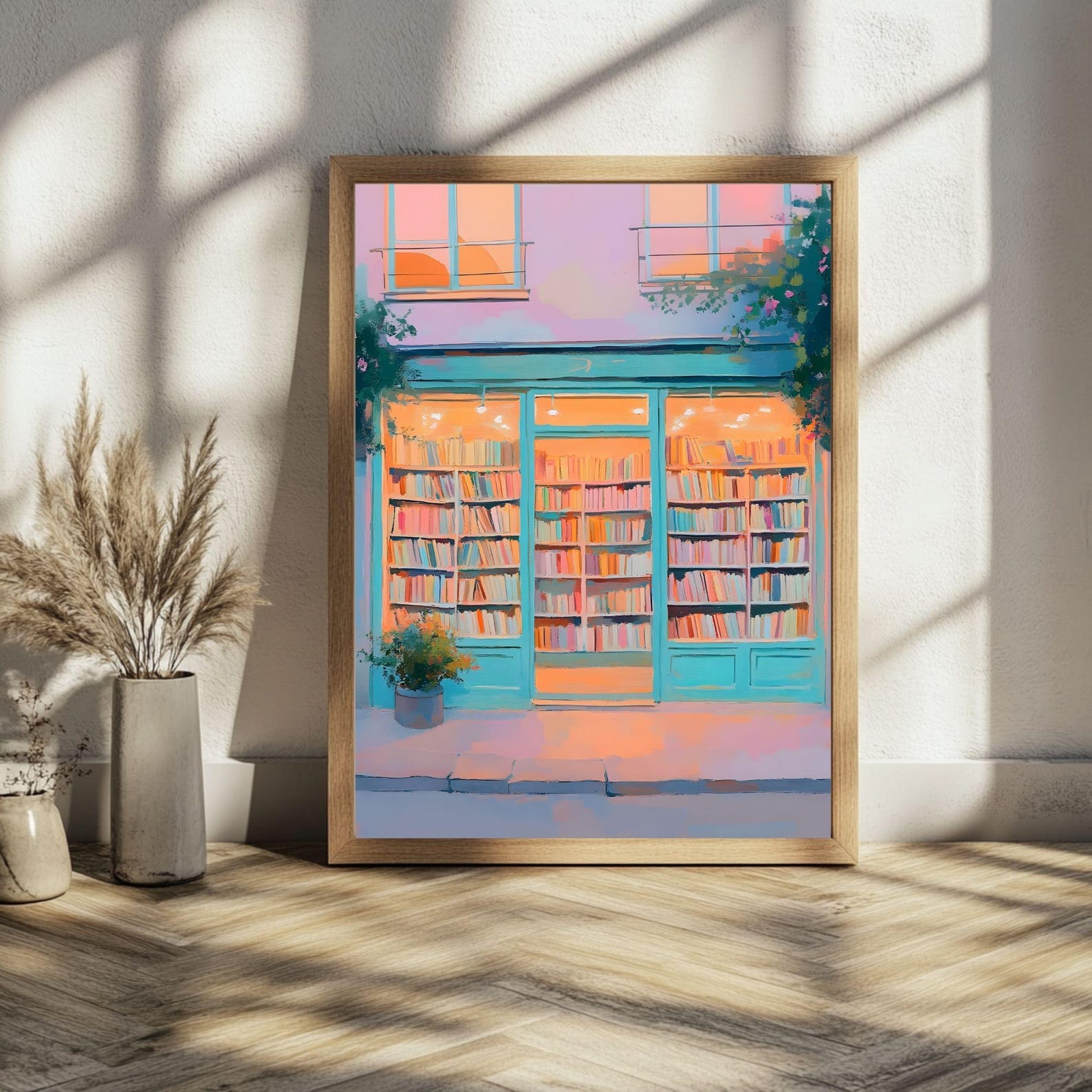 Bookshop Wall Art, Book Nook Decor, Cozy Bookstore Poster, Reading Nook ...