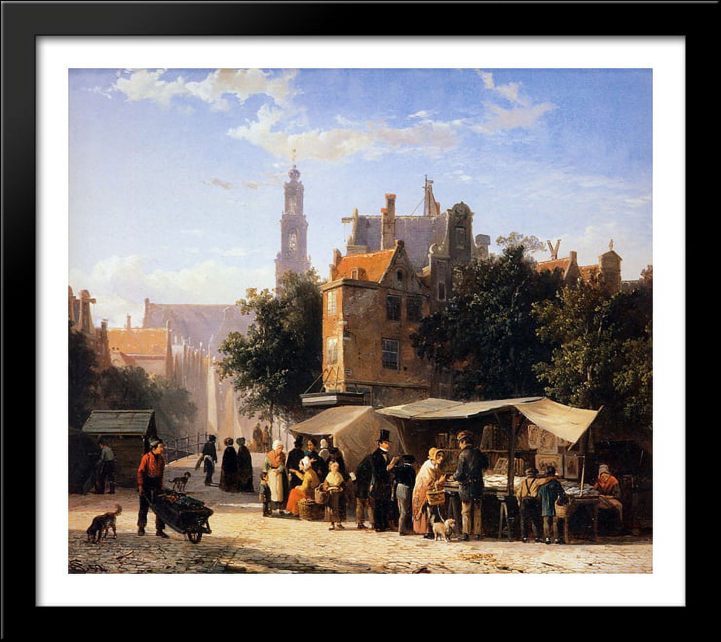 Bookstall on the Noordermarket 32x28 Large Black Wood Framed Print Art ...
