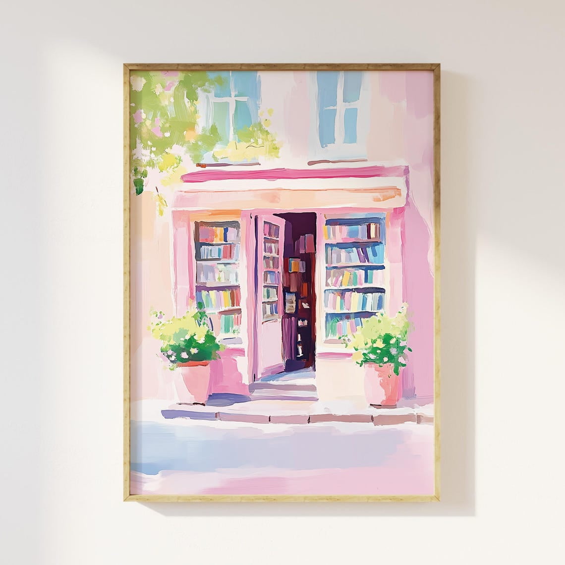 Bookstore Print, Whimsical Bookish Wall Art, Cute Book Lover Decor ...