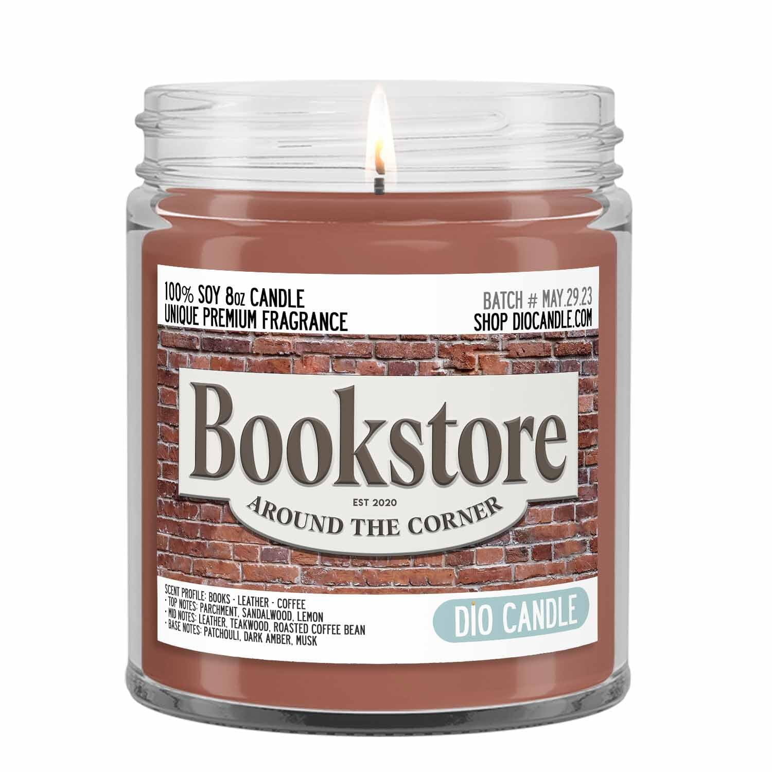Bookstore Scented Candle - Smells Like Books - Leather - Coffee - 100% ...