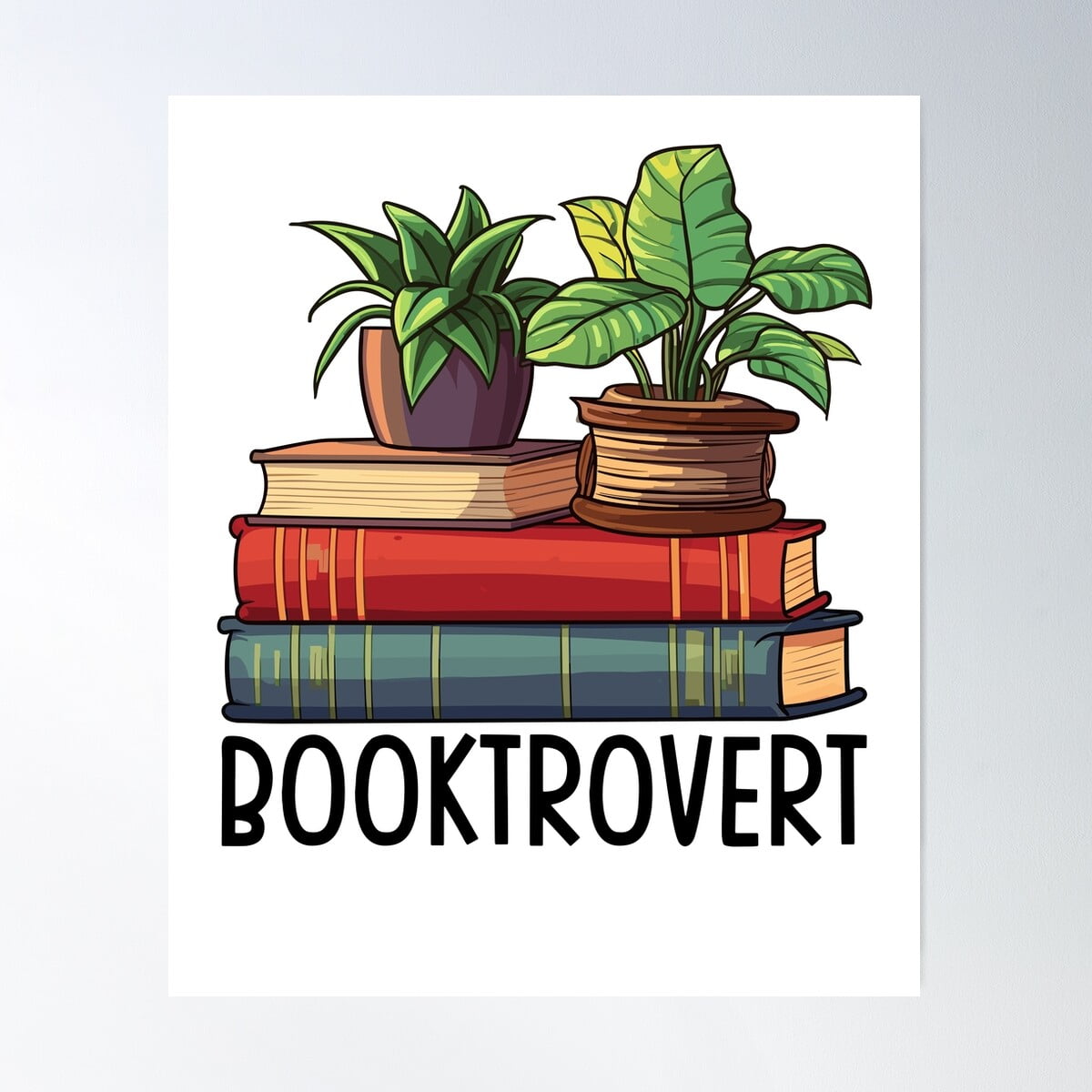 Booktrovert Book Lover Poster Wall Art Modern Wall Decor For Living ...