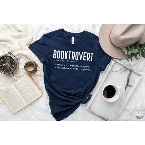 Booktrovert Cute Book Lovers Book Club Tee, Bookworm, Definition Fun ...