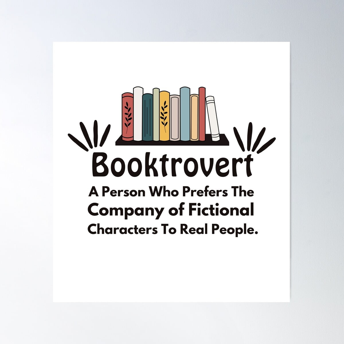 Booktrovert Definition Poster Wall Art, Modern Wall Decor For Living ...