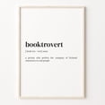 Booktrovert Definition Print, Book Lover Quote Wall Art Poster Unframed ...
