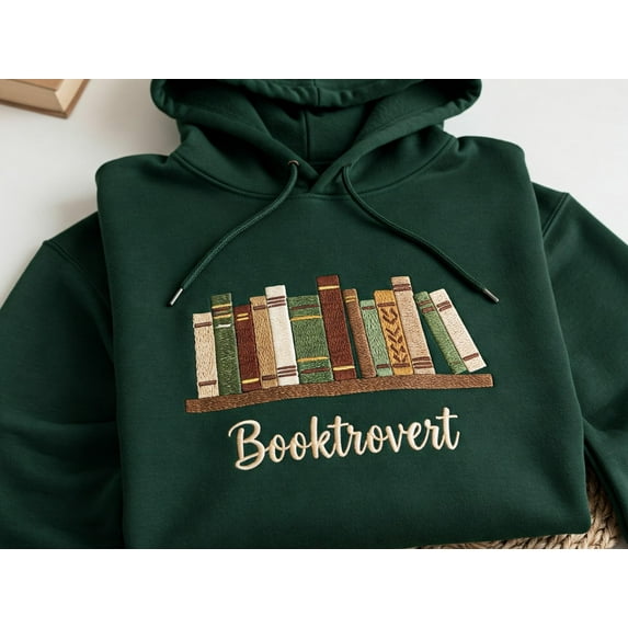 Booktrovert Embroidered Hoodie, Reading Shirt, Book Lovers Gifts For ...