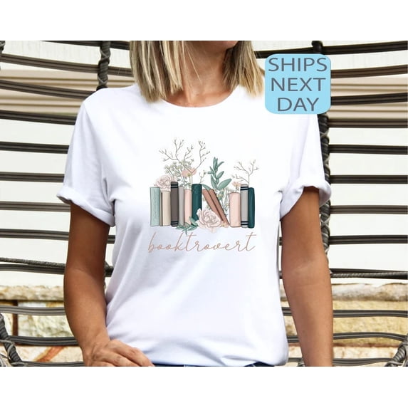 Booktrovert Floral Books Reading Lover Flower T-Shirt - Walmart.com