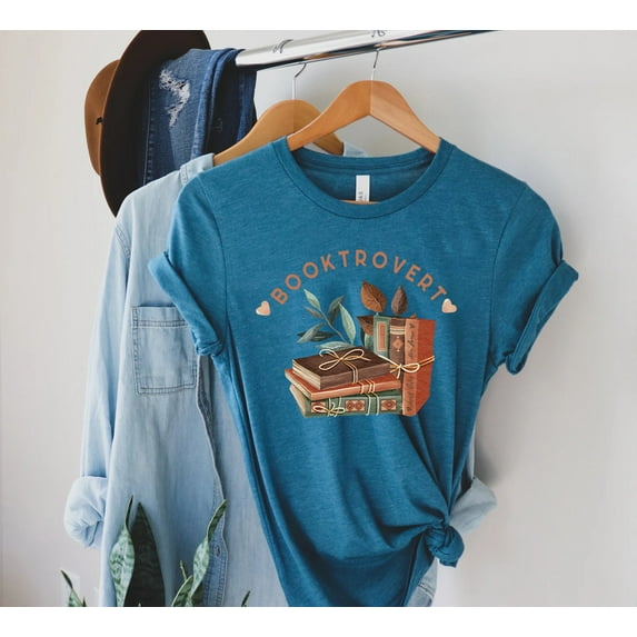 Booktrovert T-Shirt,Book Lover T-Shirt, Cute Book Lover Shirt ...