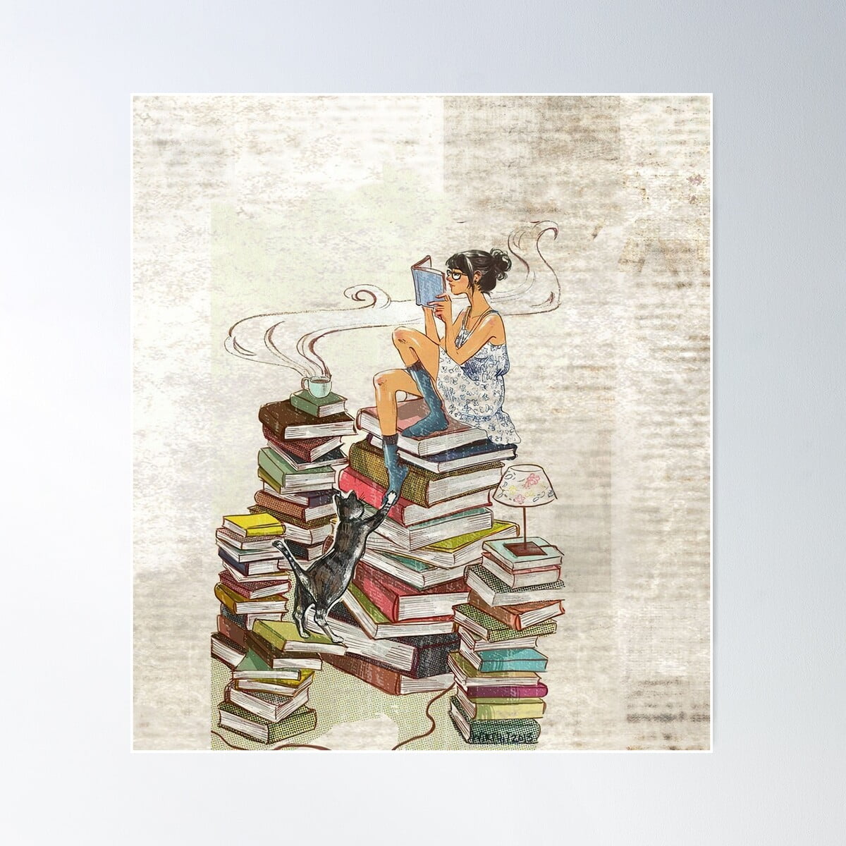 Bookworm Anatom Poster Wall Art, Modern Wall Decor For Living Room ...