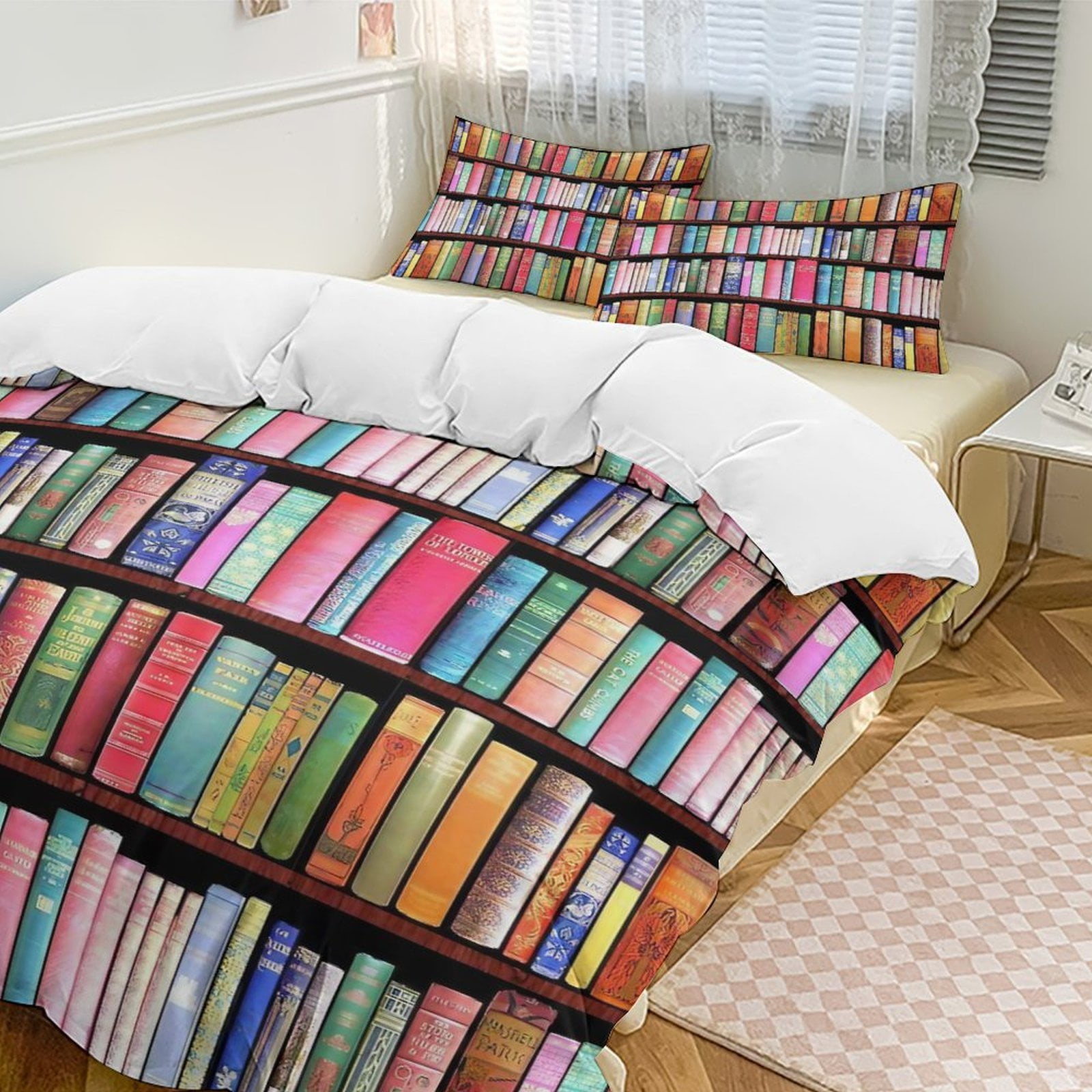 Bookworm Antique Book Library 3D Set Duvet Cover Quilt Cover Theme for ...