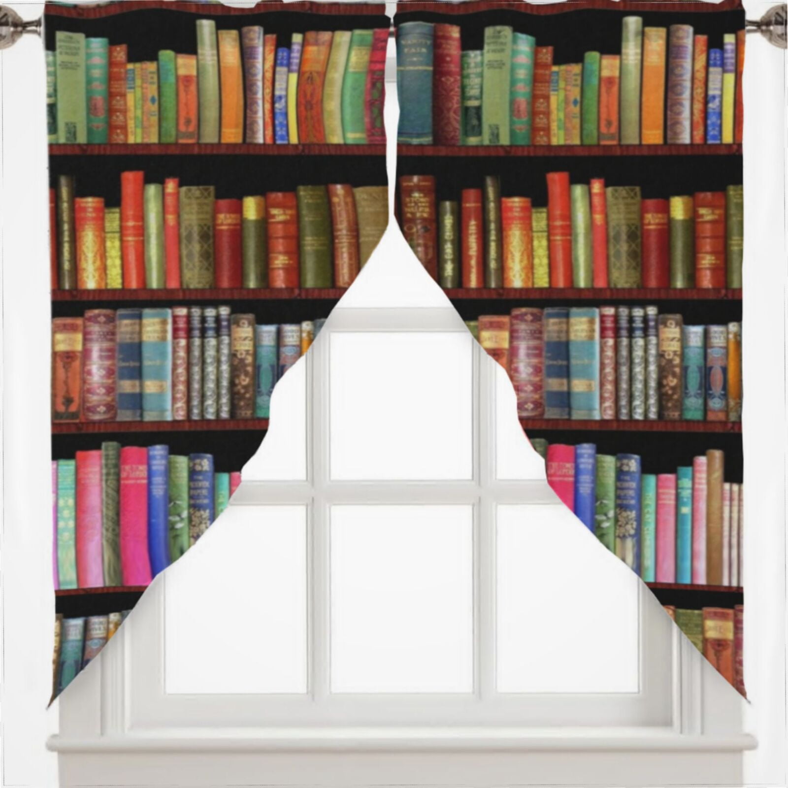 Bookworm Antique Book Library Vintage Book Shelf Swag Valances For ...