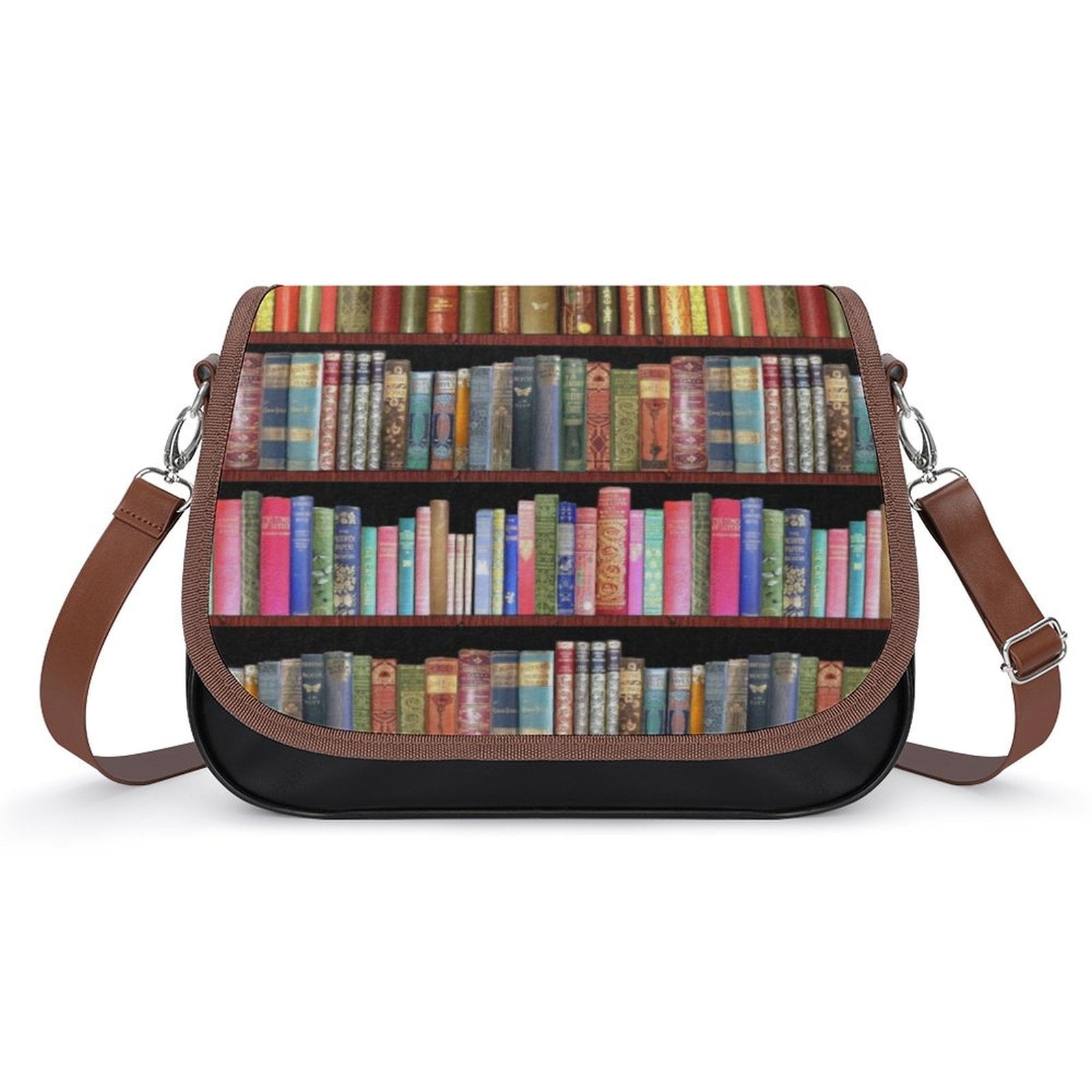 Bookworm Antique Book Library Vintage Book Shelf Vintage Crossbody Bag ...