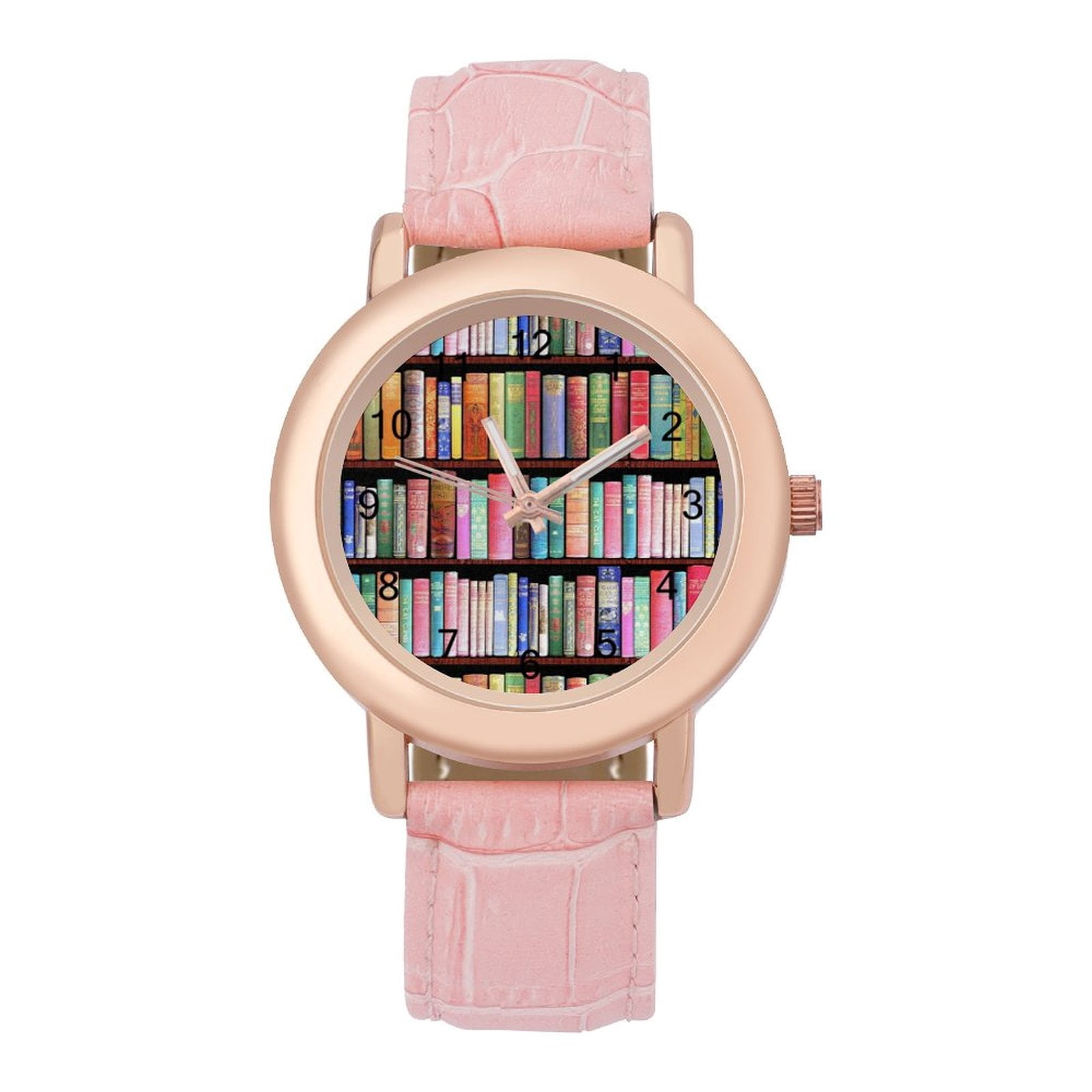 Bookworm Antique Book Library, Vintage Book Shelf Women's Leather Strap ...