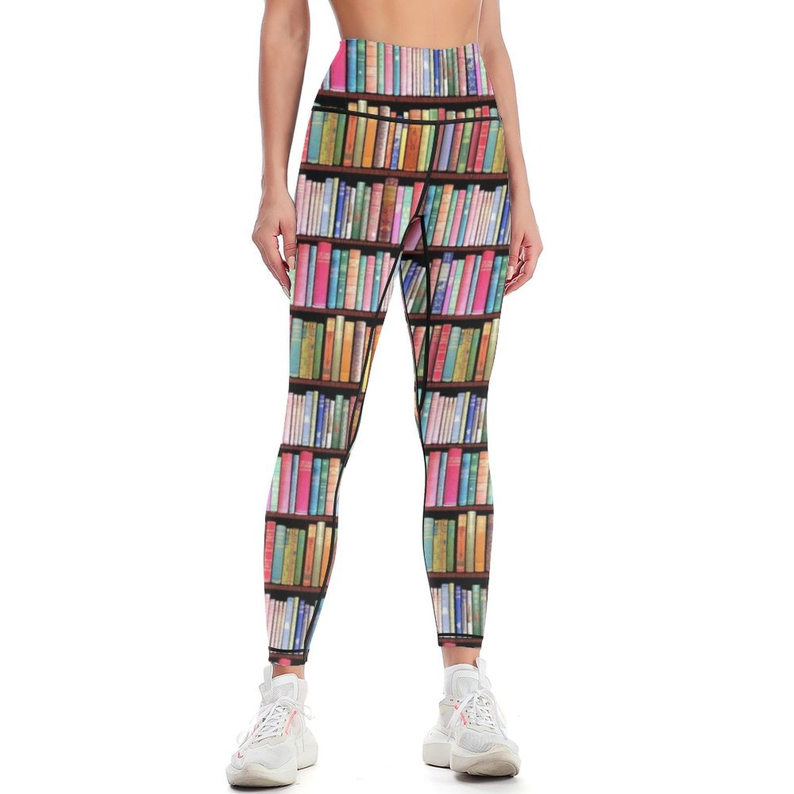 Bookworm Antique book library vintage book shelf Leggings sports for gym joggers for push up ...