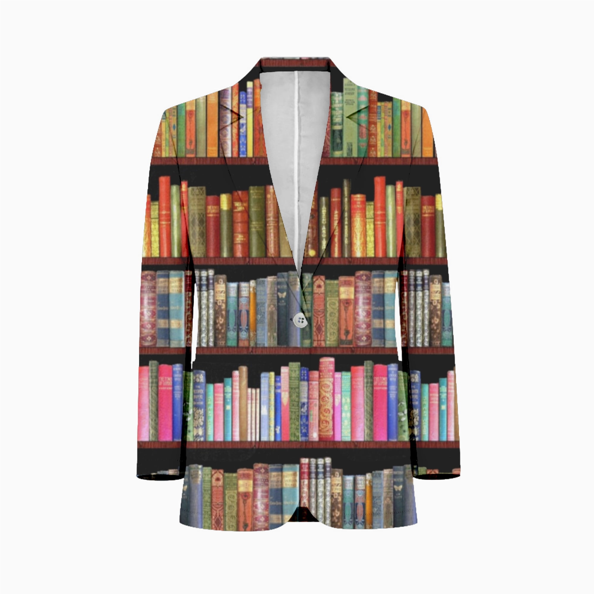 Bookworm Antique book library vintage book shelf Men Blazers Slim ...