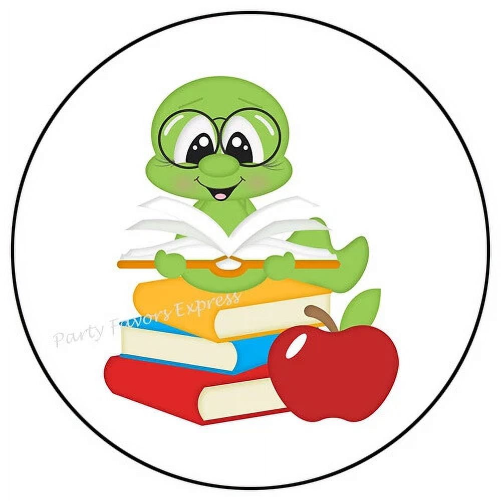 Bookworm Book Worm Envelope Seals Labels Party Favors Stickers Phone ...