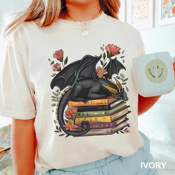 Bookworm Dragon Fantasy Reading Lover T-Shirt - Walmart.com
