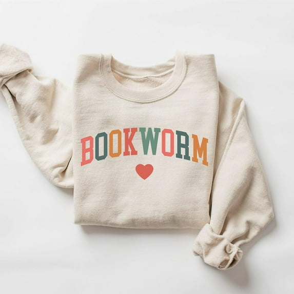 Bookworm Graphic Sweatshirt, Reading Lover Teacher Shirt, Cozy ...