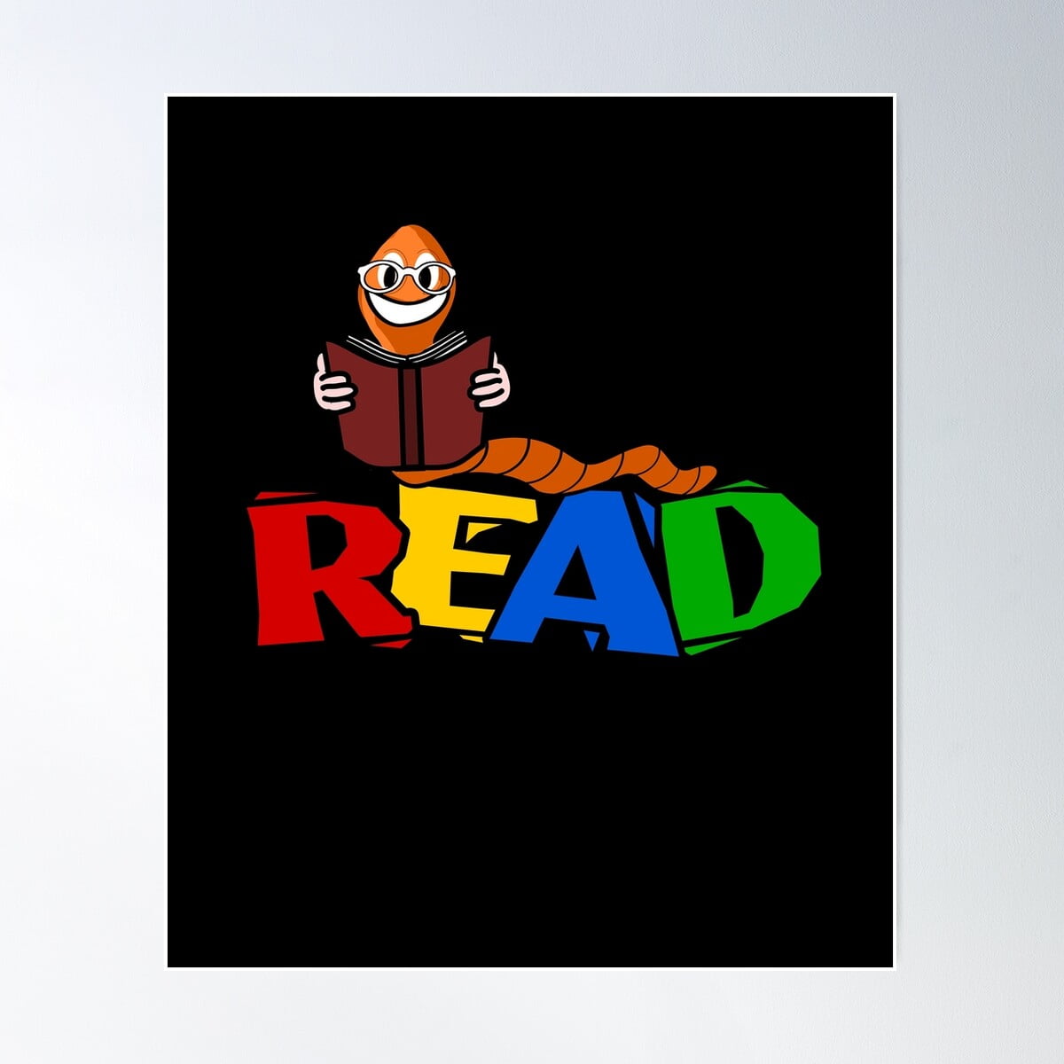 Bookworm Read Poster Wall Art, Modern Wall Decor For Living Room ...