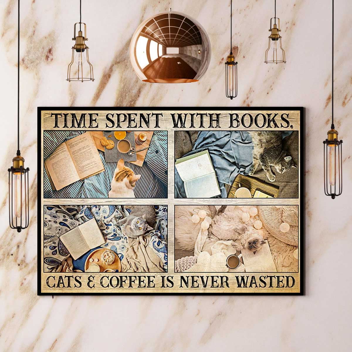 Bookworm Reading Time Spent With Books Cats Coffee Is Never Wasted ...