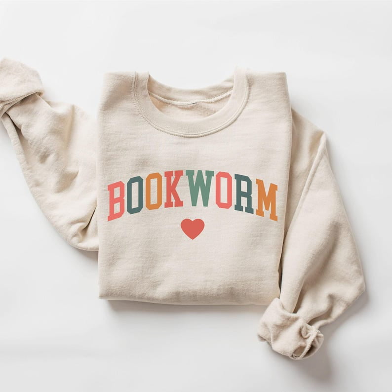 Bookworm Sweatshirt, Cute Teacher Books Lover Sweatshirt, ESL Teacher ...